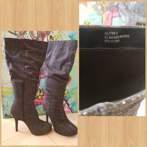 Aglitter | Shoes | Glittery Boots | Poshmark